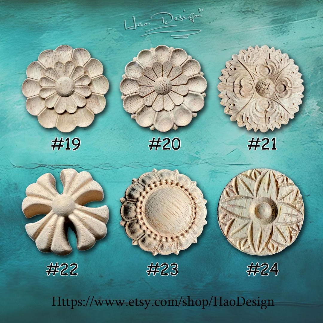 Unpainted Wood Carved Corner Applique Onlay Home Wall Corners ...