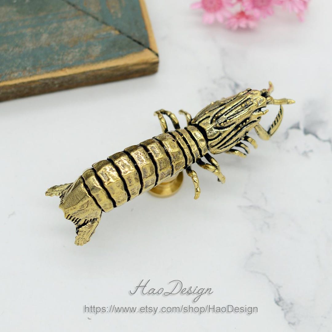 Solid Brass Mantis Shrimp Knobs,bronze Drawer Handles,brass Knob ...
