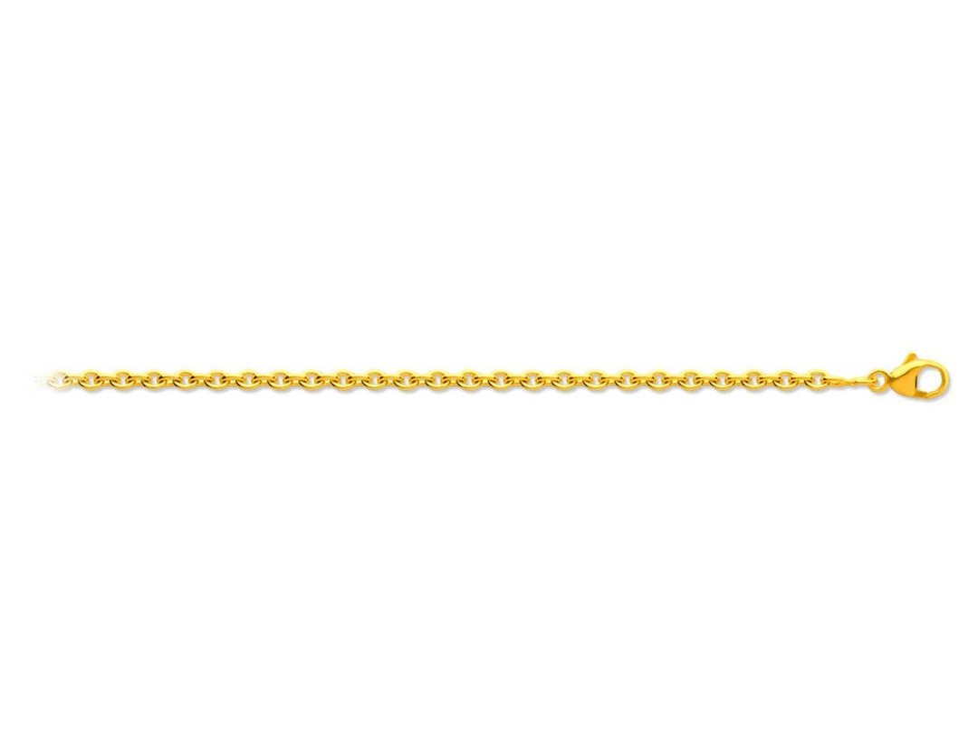 1.1 Mm 18K Gold Forçat Round Mesh Chain Solid Gold 750/1000th Brilliant ...