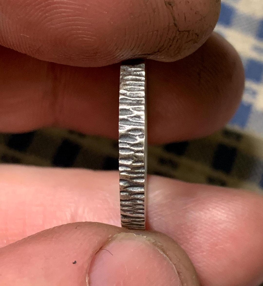 Ring Bark Pattern Tree Nature Texture Oxidized Patina in Silver 950 ...