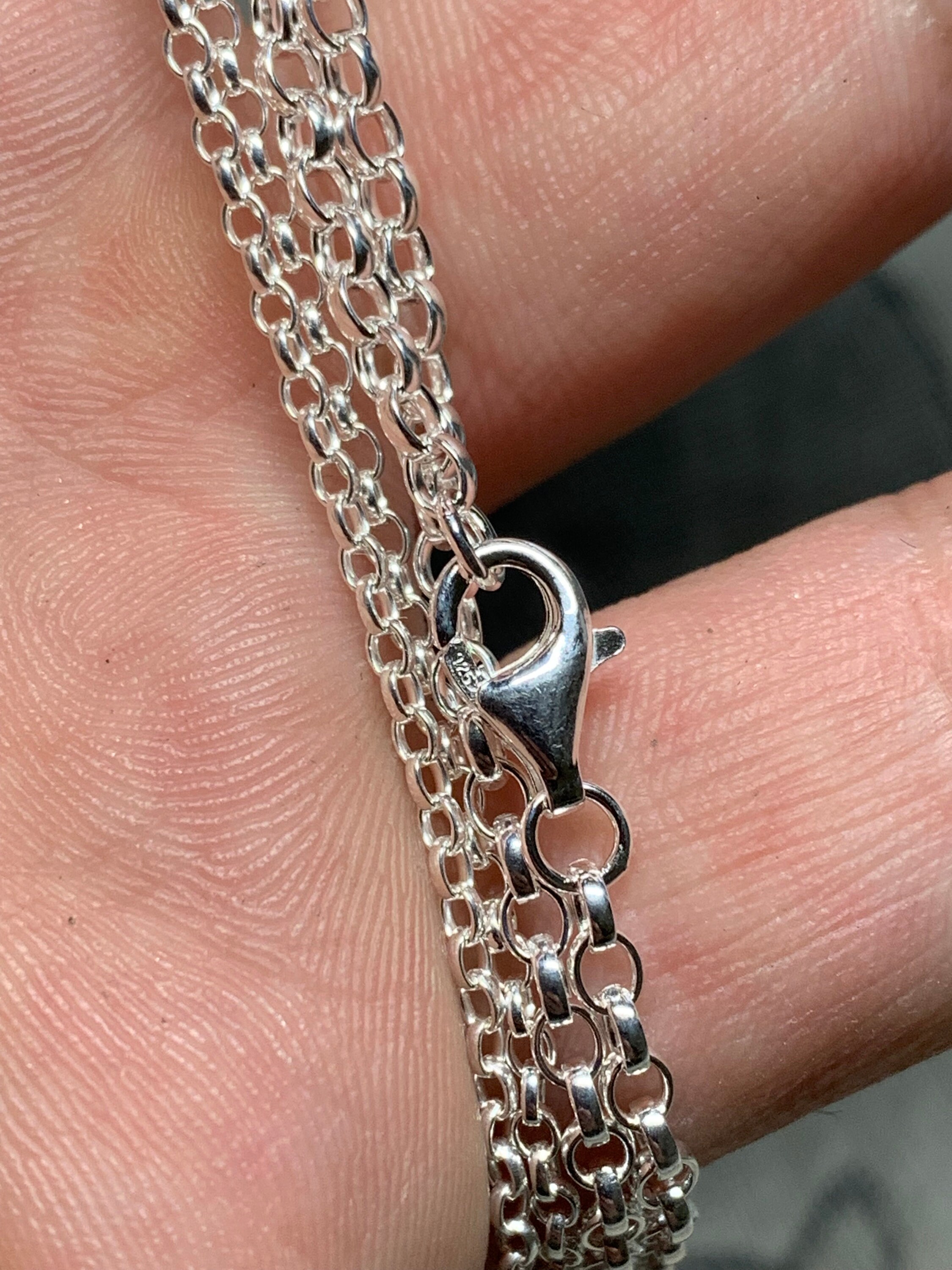 925 Silver Jaseron Chain Solid Sterling Silver Sterling Chain Noble Necklace Pendant Gray Flexible Precious Metal