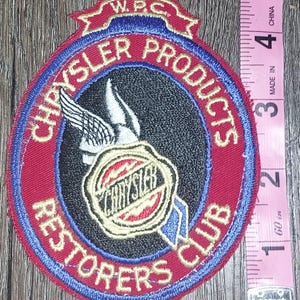Vintage 70s / 80s Chrysler Products Restorers Club Patch Hot Rod ...