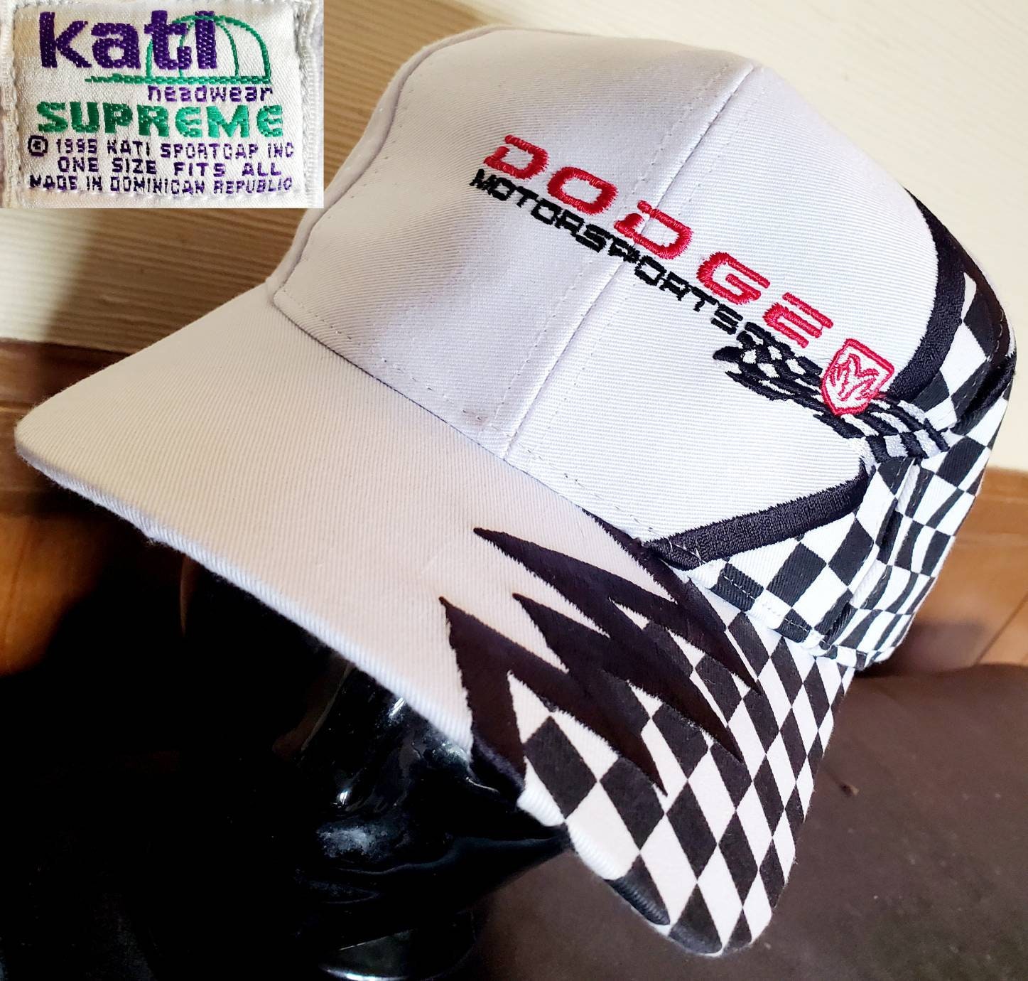 Vintage 90s Dodge Motor Sports Racing Leather Strapback Hat | Etsy