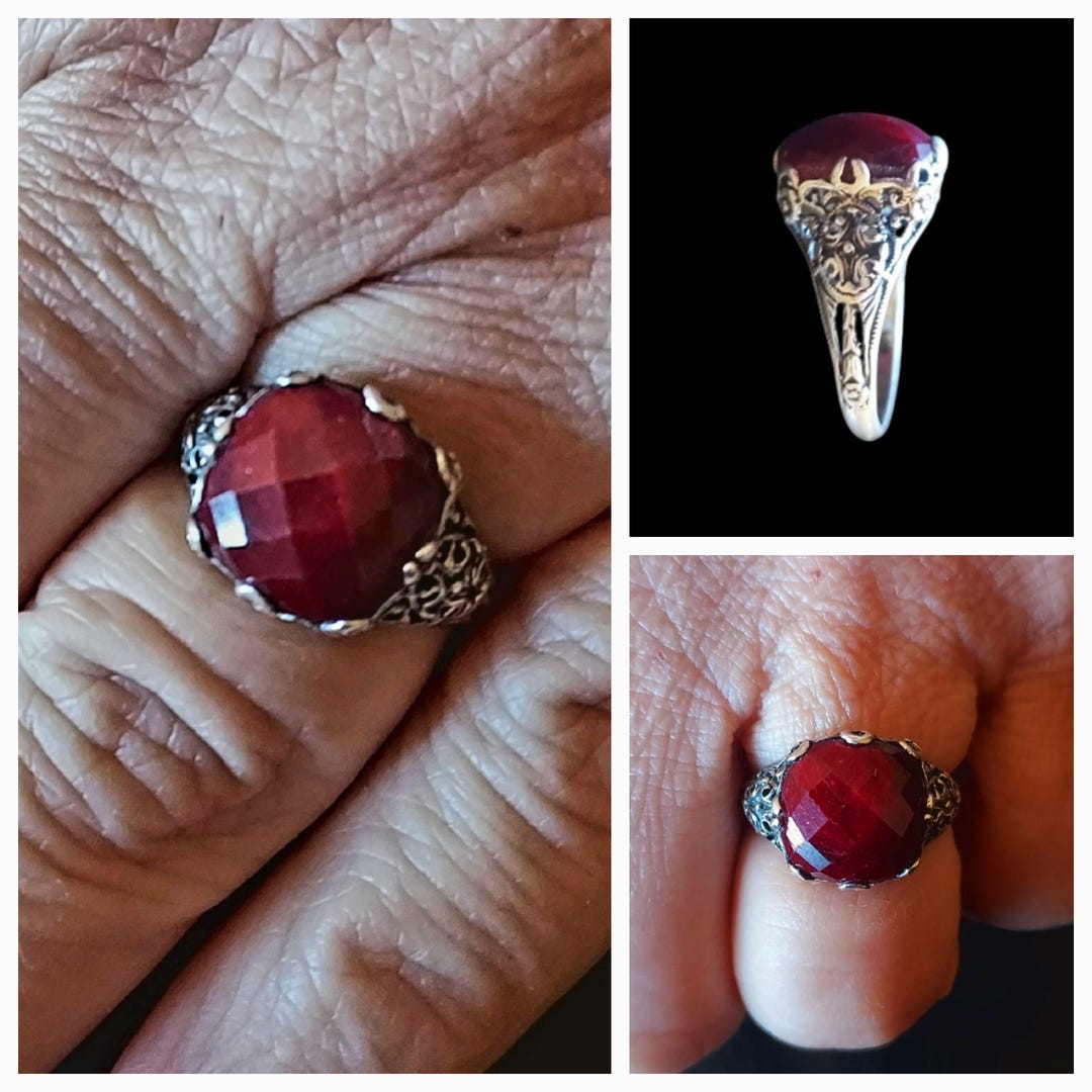 Vintage BJC Samuel Benham 925 Silver & Ruby Ring Sz 6 - Etsy
