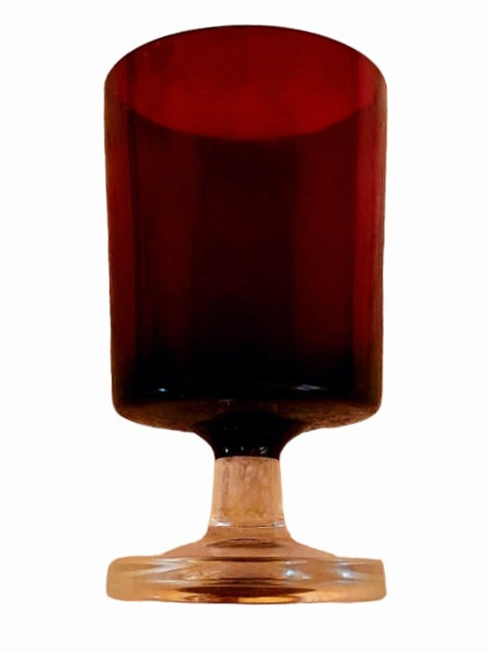 Vintage Stemmed Ruby Red Cordial / Shot Glass France Barware - Etsy