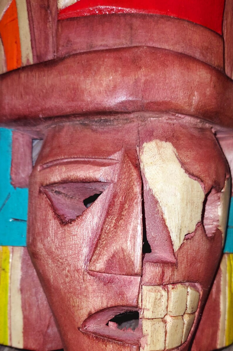 Vtg Kulkulkan Mayan / Mesoamerican Carved Wooden Mask Wall Decor ...