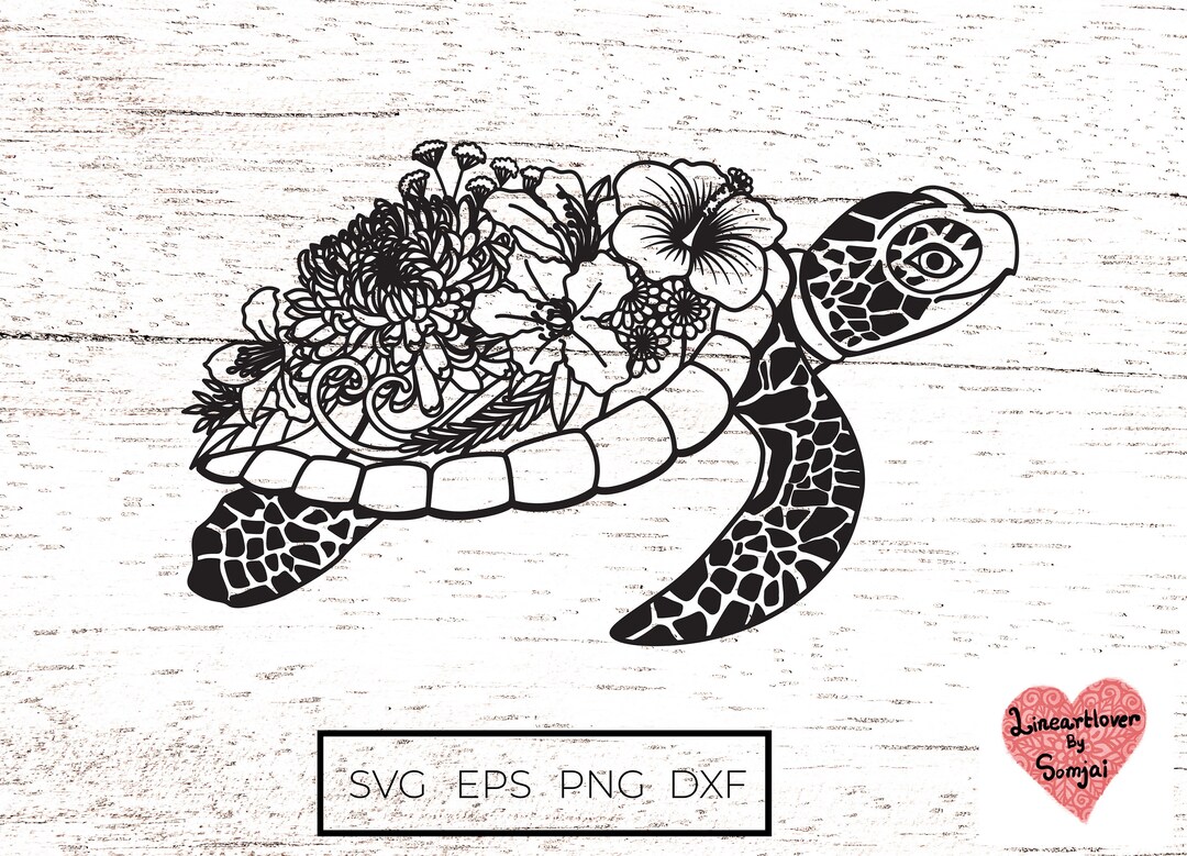 Turtle Svg, Floral Turtle Svg,flower Turtle Svg, Baby Turtle Svg, Sea ...