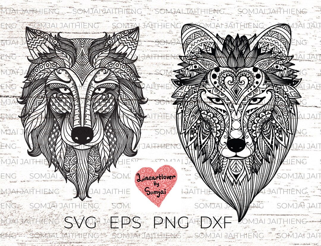 Zentangle Svg Wolf, Boho Svg, Animal Svg, Dog Svg, Mandala SVG, File ...