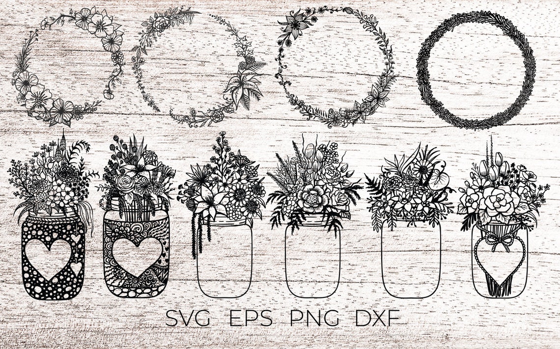 Wildflowers Frame SVG Cut File Wildflowers Frame PNG Clipart | Etsy