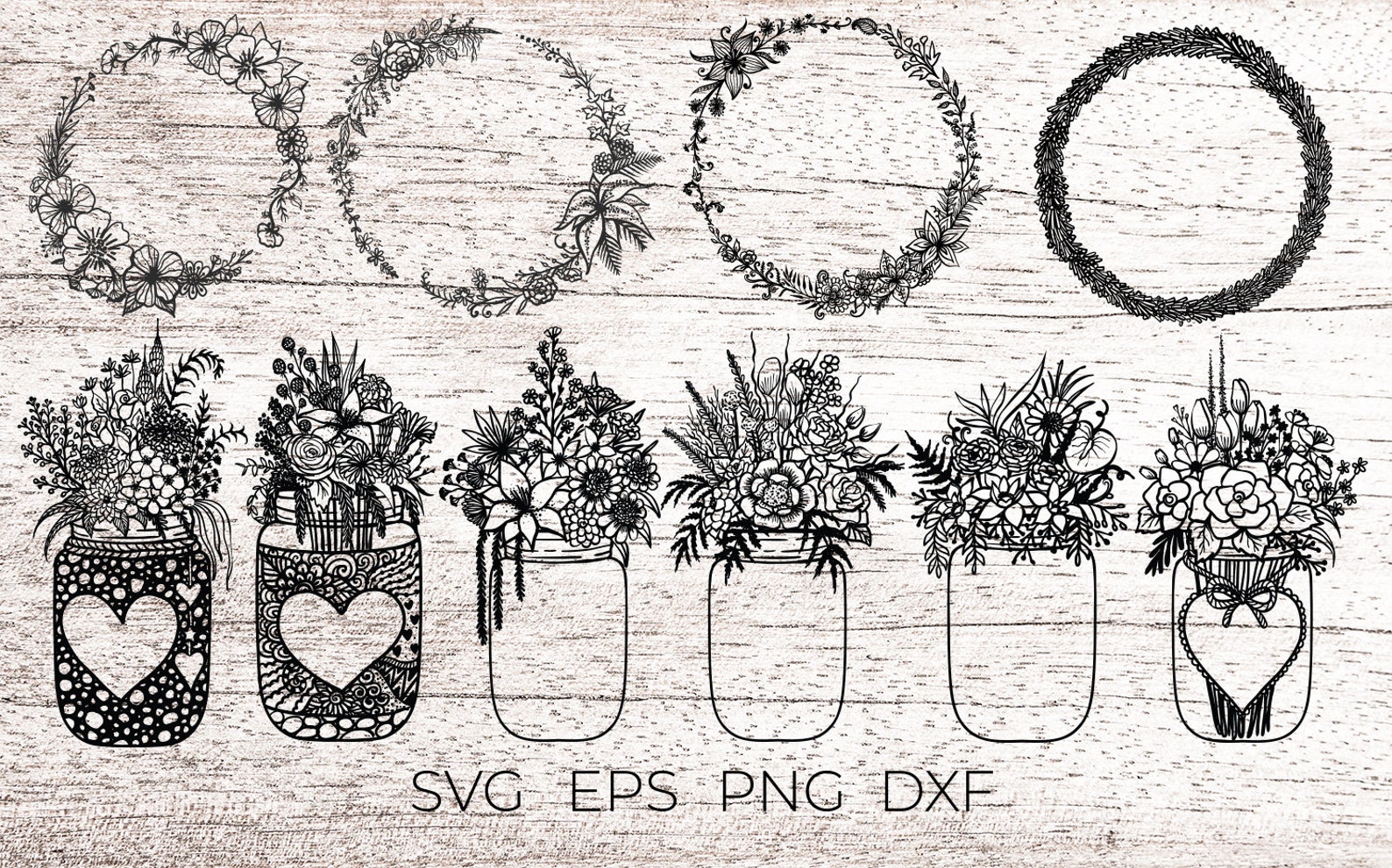 Wildflowers Frame SVG Cut File Wildflowers Frame PNG Clipart | Etsy