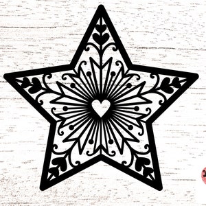 19 Stars Svg / Christmas Ornaments SVG/ Star Svg/ Zenangle Svg/ Mandala ...
