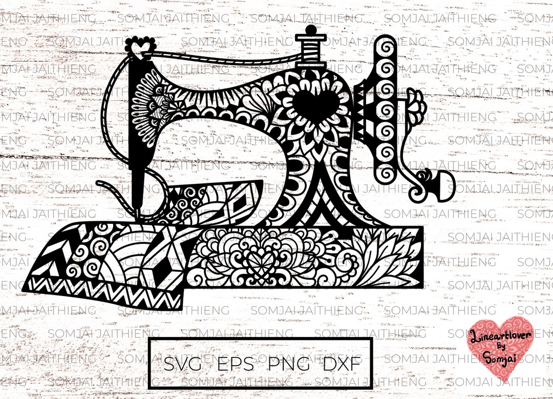 Vintage Sewing Machine Svg, Sewing Machine Zentangle Svg, Sewing ...
