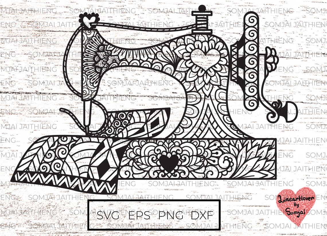 Vintage Sewing Machine Svg Sewing Machine Zentangle Svg - Etsy