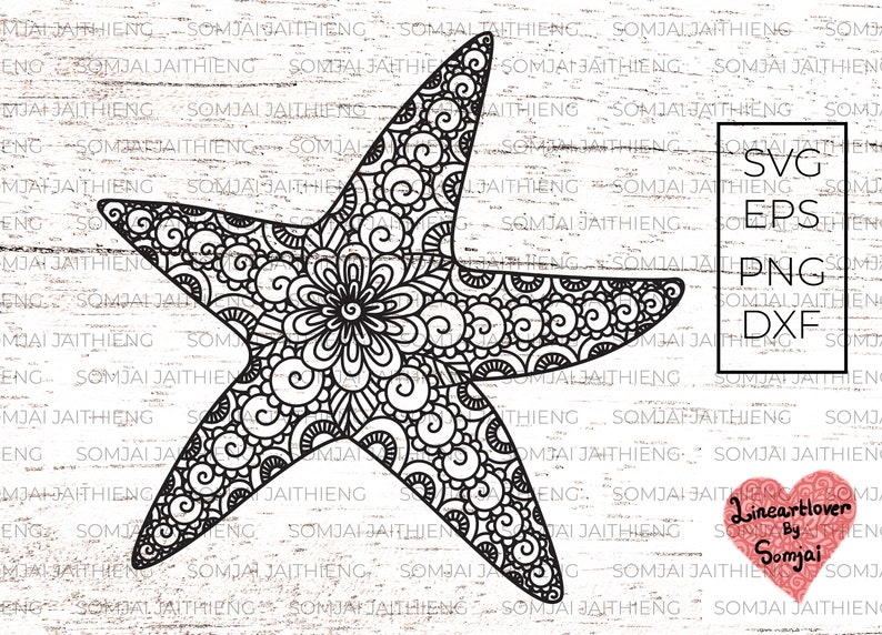 Starfish Svg /starfish Zentangle Svg /zentangle Svg / - Etsy