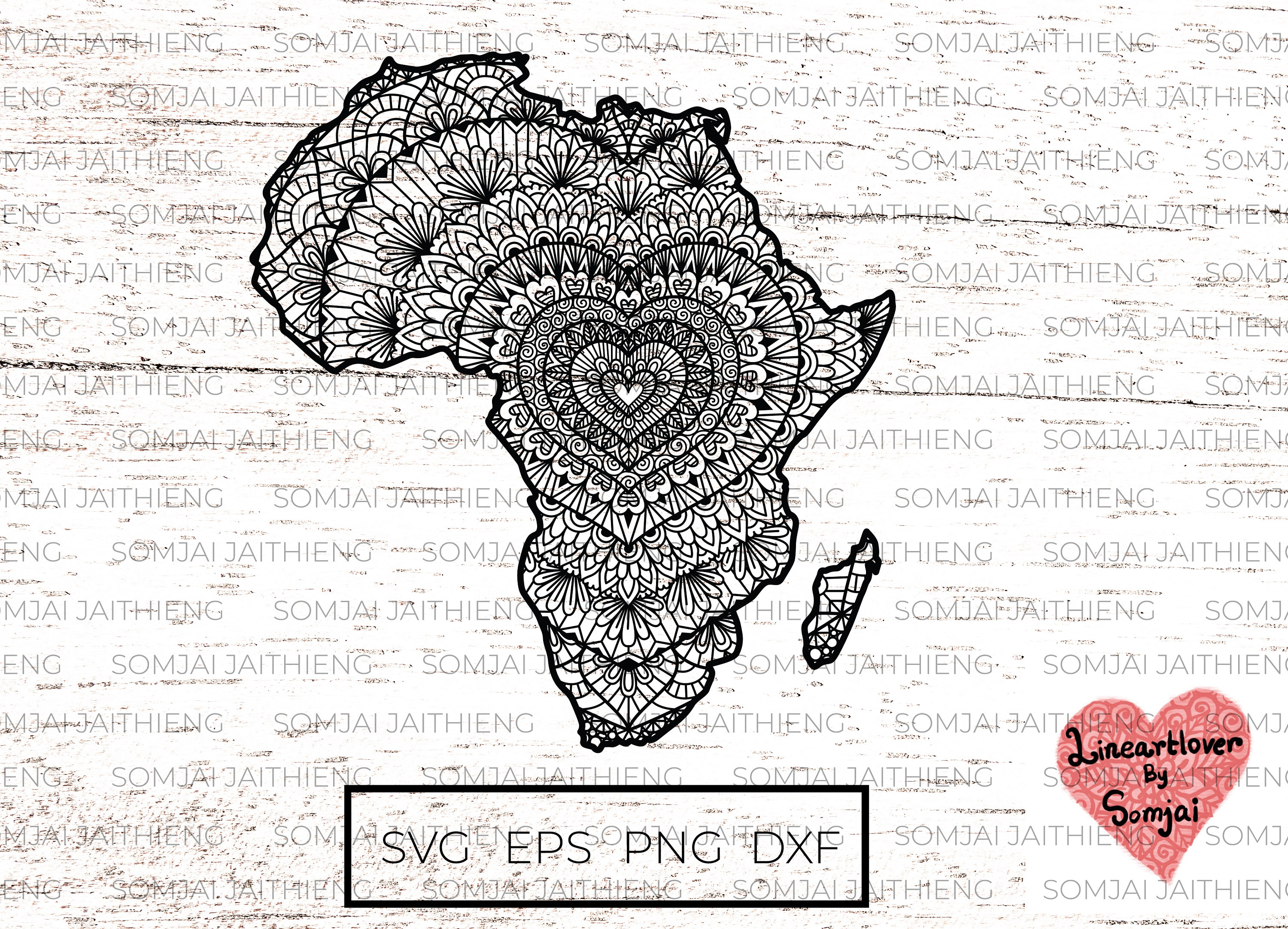 Africa Outline With Heart