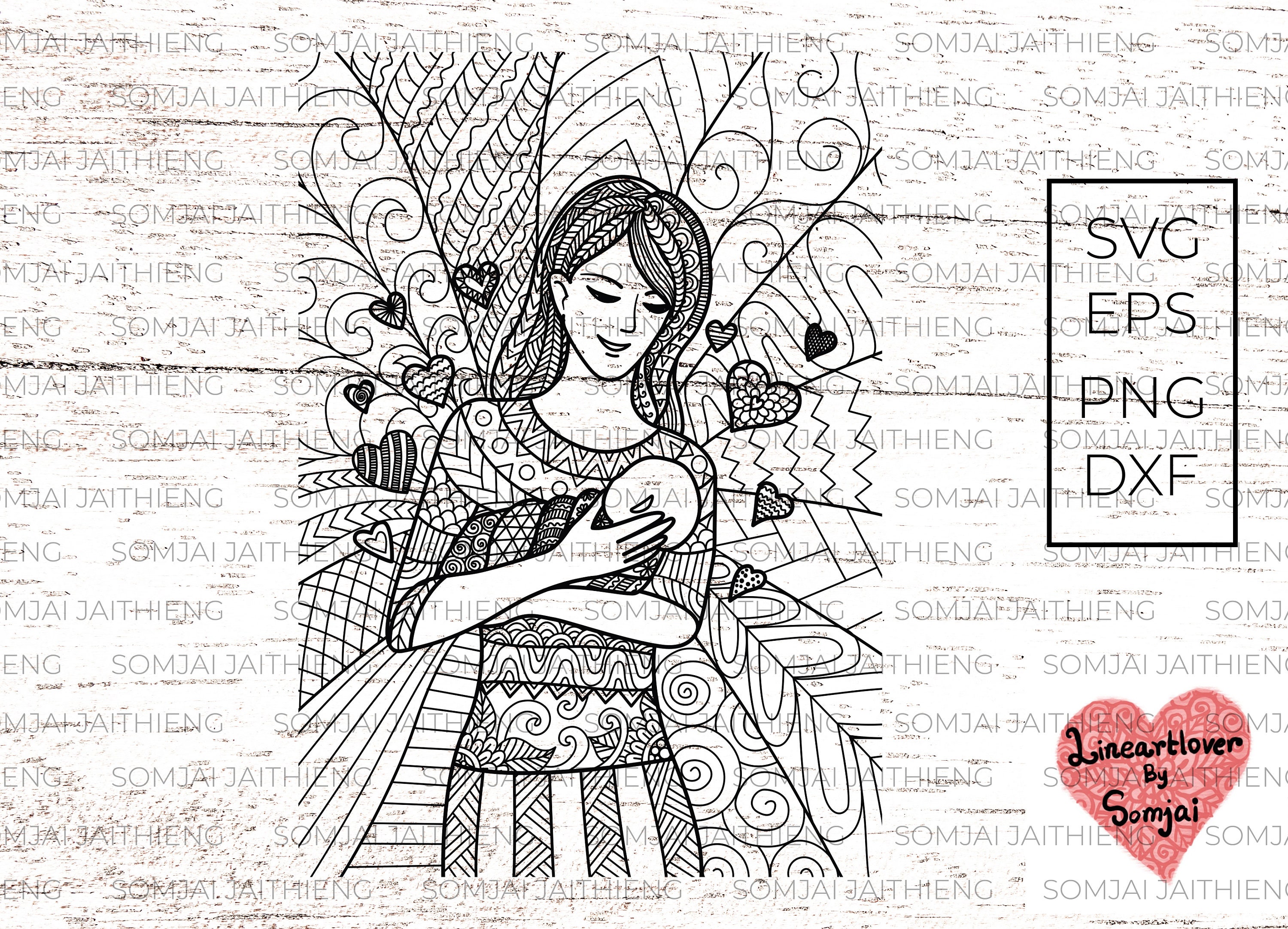 Happy Mother's Day Svg / Mother's Love Svg / Zentangle Svg / Mandala ...