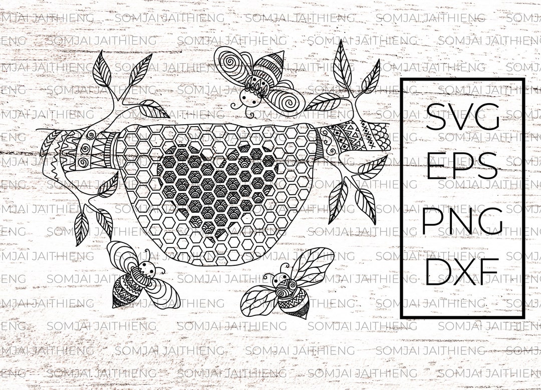 Bee Svg, Bee, Heart Svg, Bee Nest, Honey Bees Fly Around the Nest ...