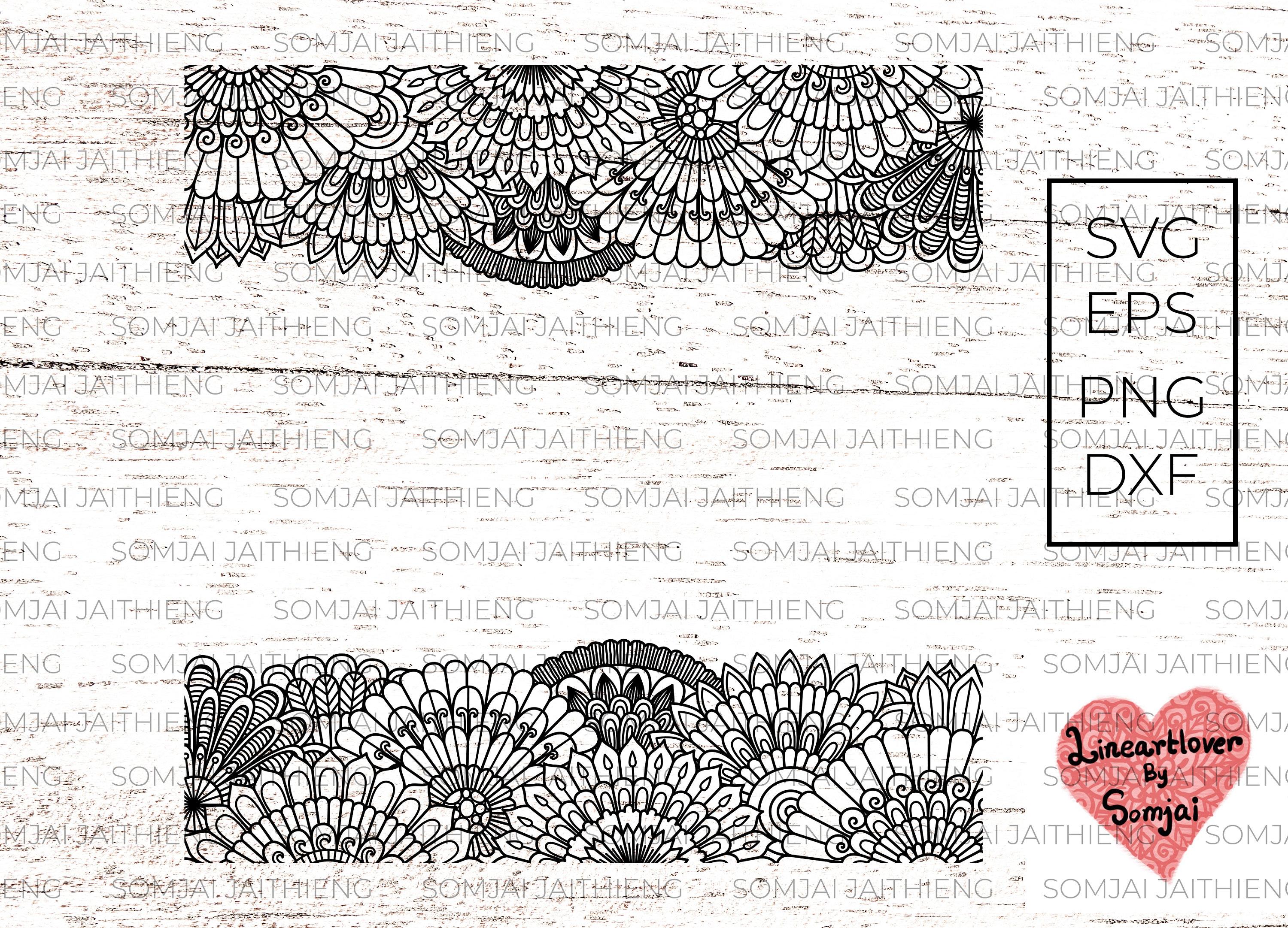 Two Style of Mandala Frame Svg Abstract Flowers Frame Frame | Etsy