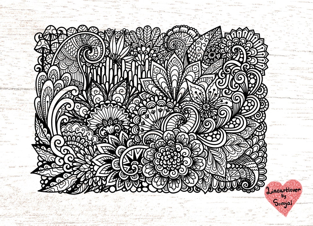 Abstract Flowers Background Svg / Zentangle Svg / Mandala Svg/ Floral ...
