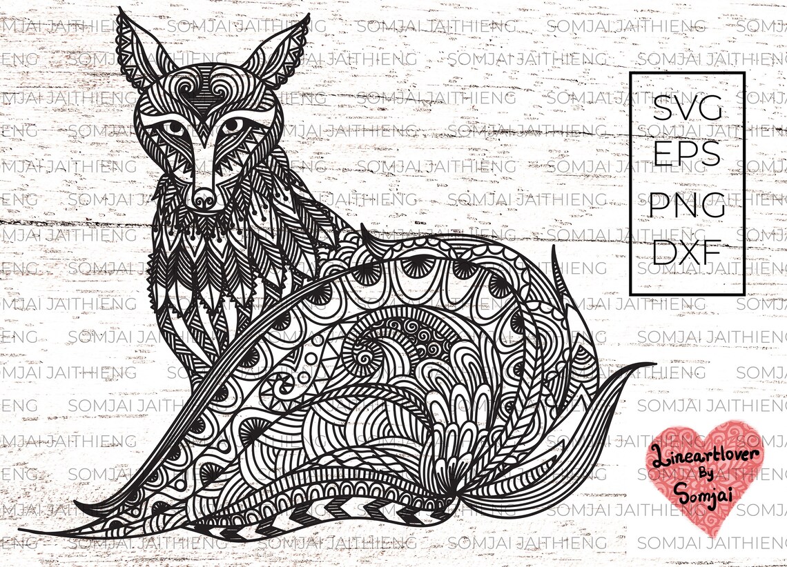 Two Styles of Foxsvg Fox Zentangle Svg Red Fox Svg Dog Svg | Etsy