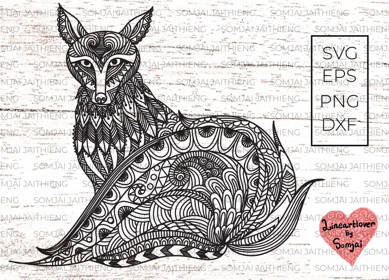 Two Styles of Foxsvg Fox Zentangle Svg Red Fox Svg Dog Svg | Etsy