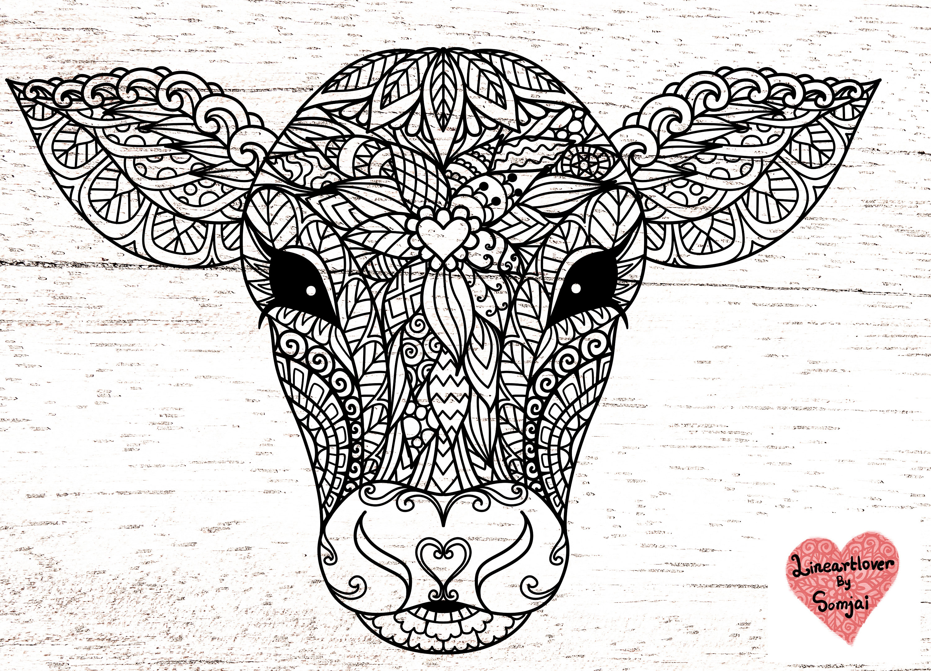 2 Syles of Calf Svg Cow Svg Cow Mandala Svg Zentangle Svg - Etsy