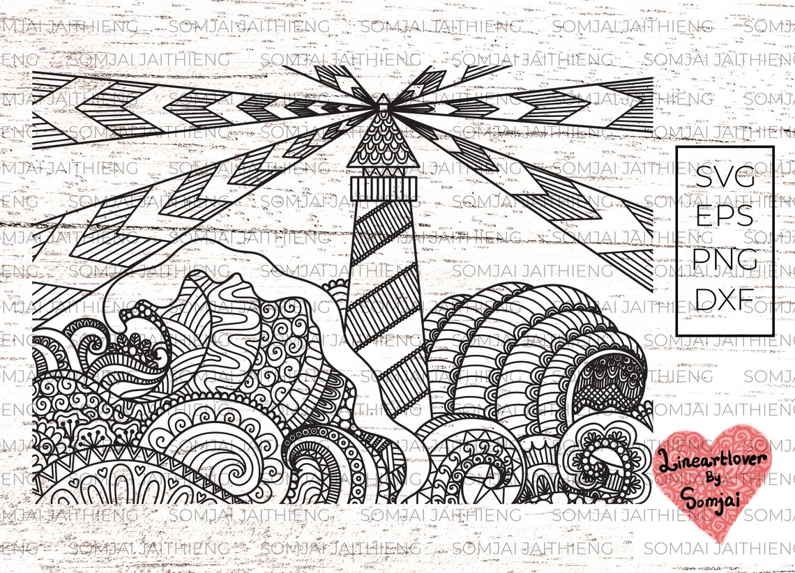 Lighthouse Svg / Zentangle Svg / Mandala Svg /zentangle Lighthousesvg ...