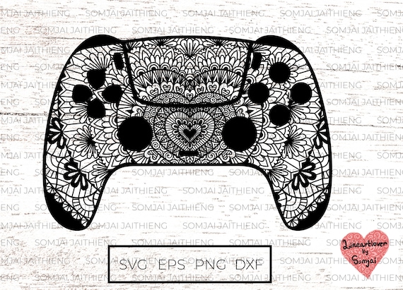Heart mandala inside game controller svg / Video game svg / | Etsy