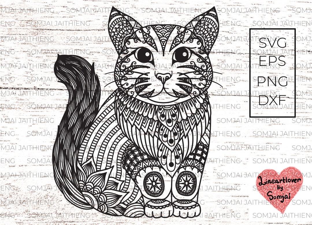 Two Styles of Cat Svg/cat Zentangle Svg/zentangle Svg/mandala Svg/cat ...