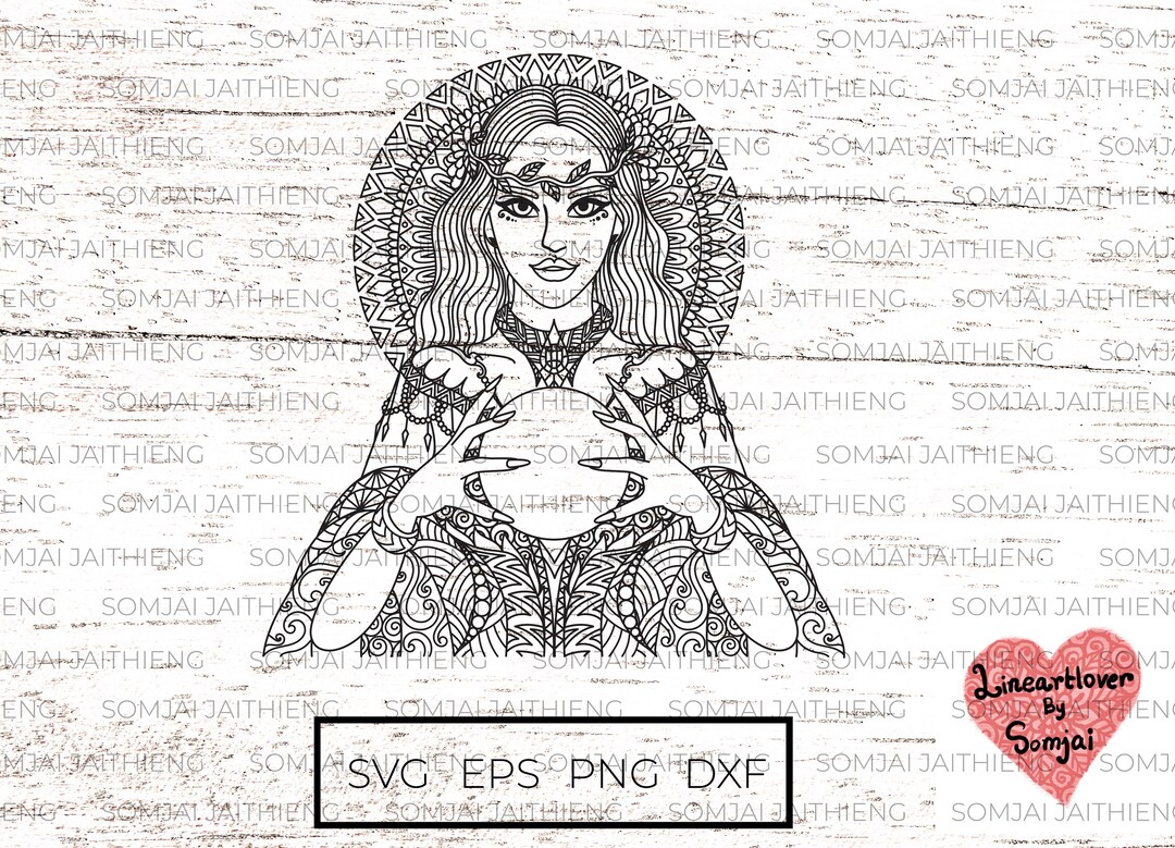 Beautiful Witch Svg / Zentangle Svg / Mandala Svg/ Halloween Svg ...