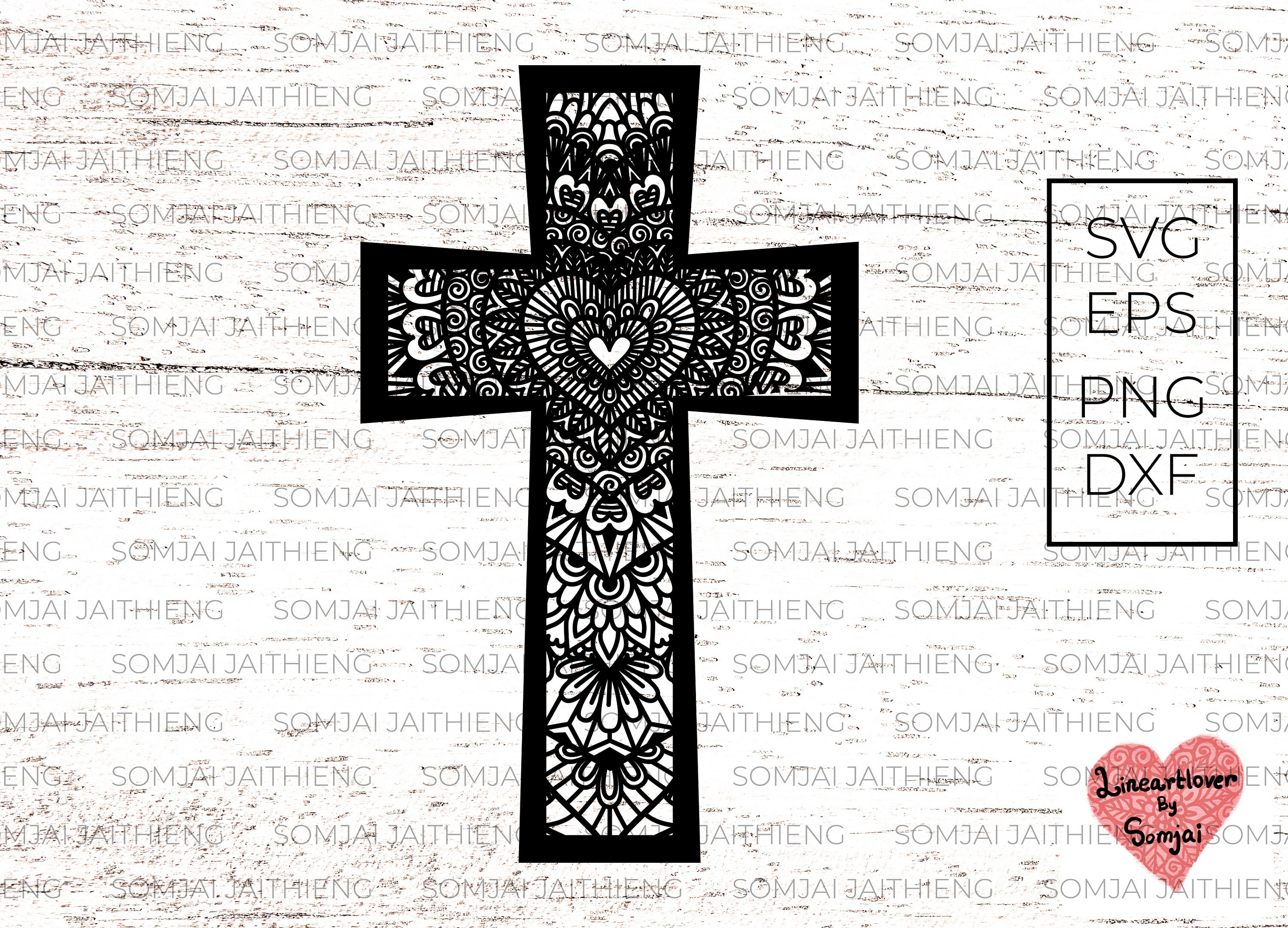 Heart Madala Inside Cross Svg / Owl Svg / Zentangle Cross Svg - Etsy