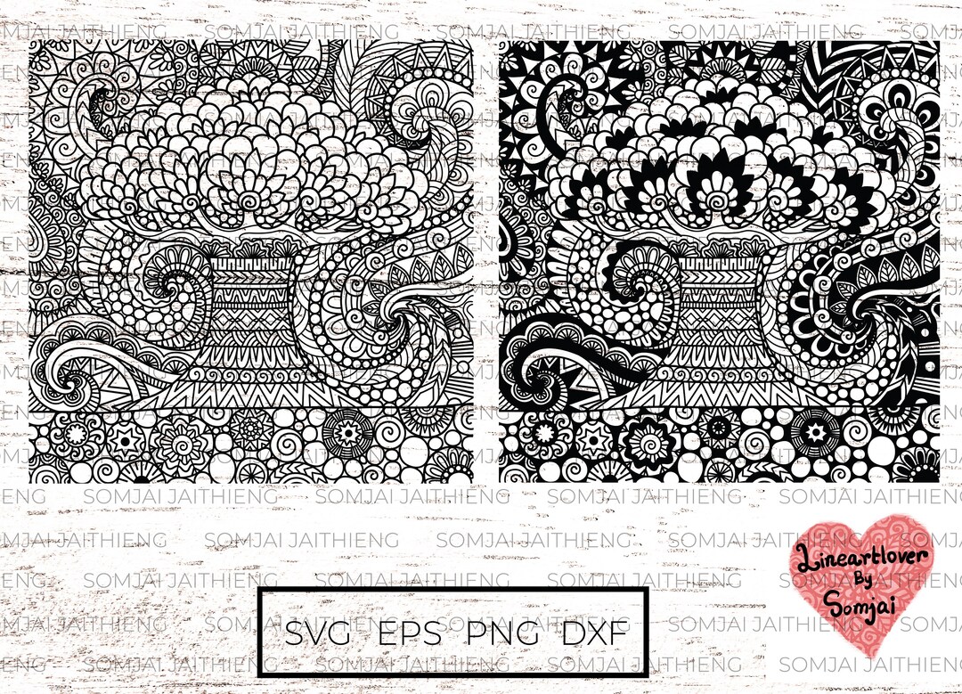Two Styles of Tree and Scrolling Wind Svg/tree Zentangle Svg/zentangle ...