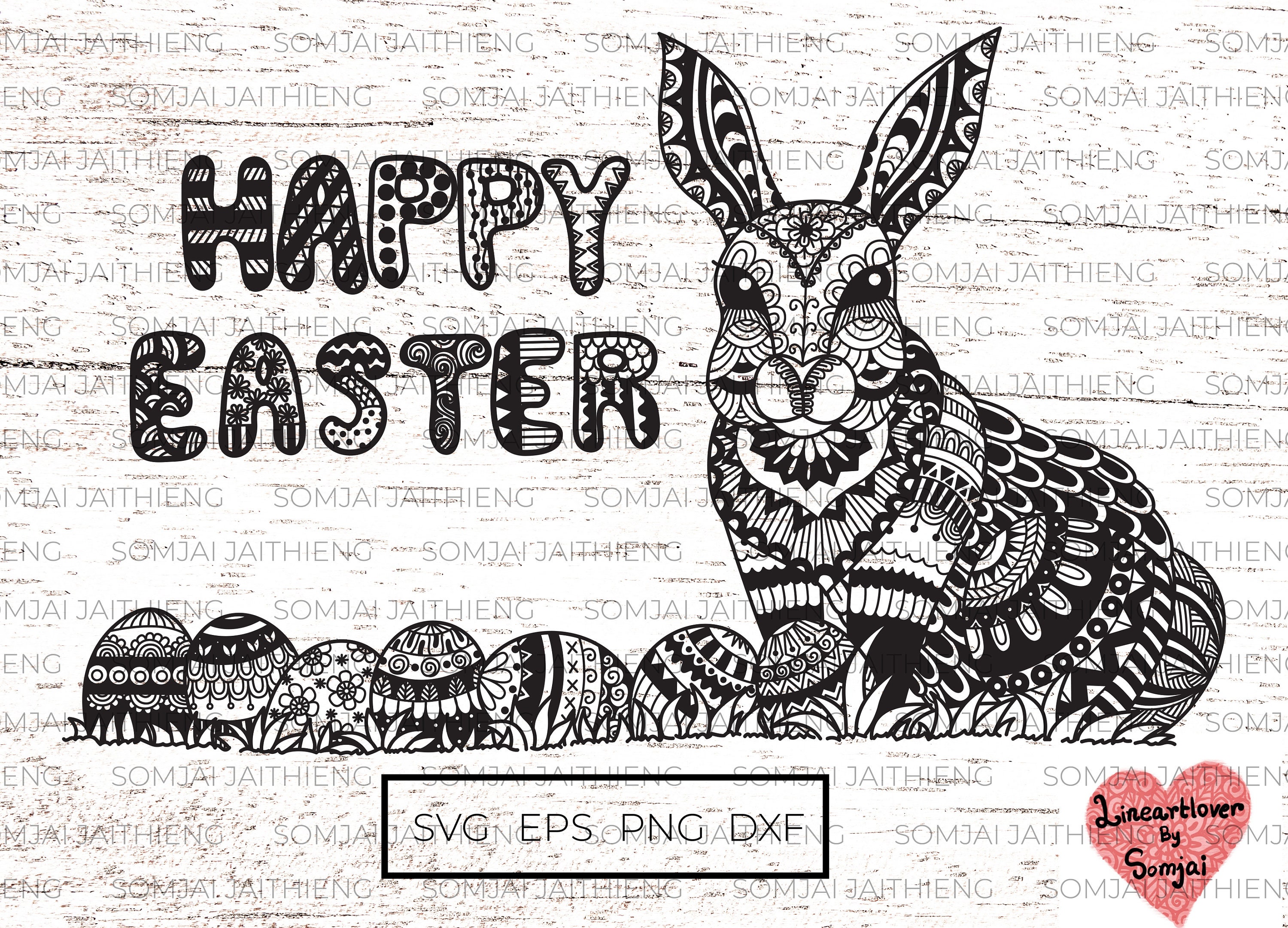 Happy Easter Svg Zentangle Rabbit Svg Rabbit Svg Mandala - Etsy
