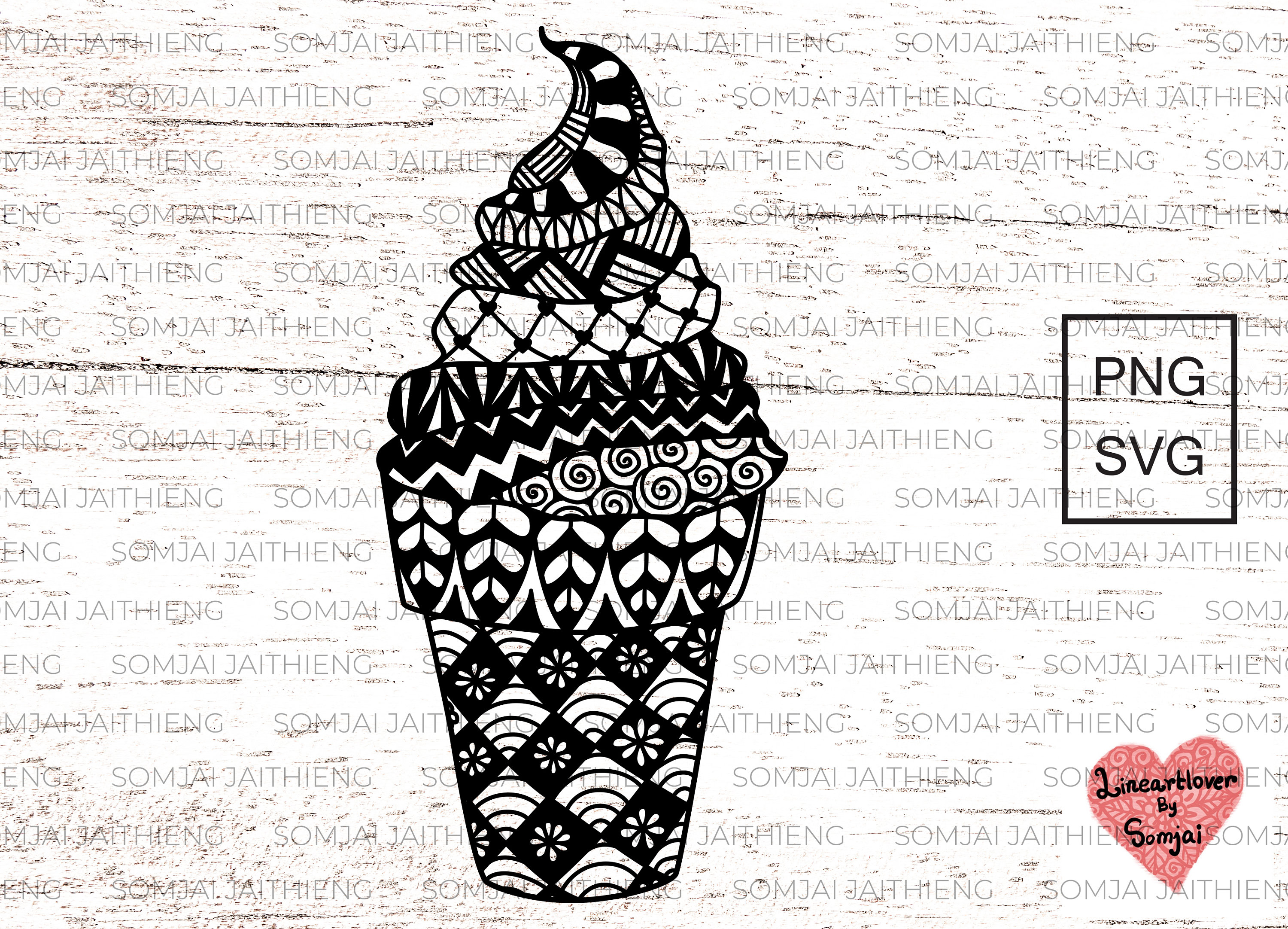 6 diseño de helado Svg / Helado svg / Zentangle Svg / Mandala - Etsy España