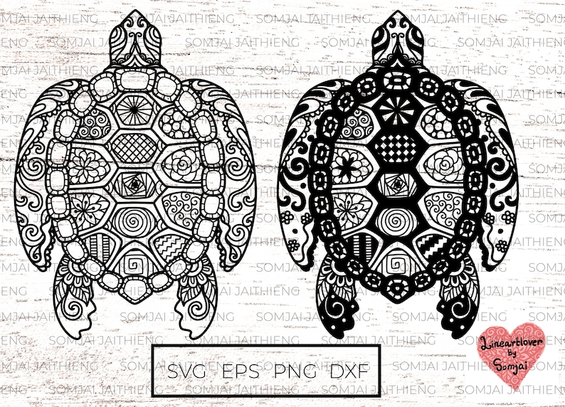 Two Styles Orf Turtle Svg Turtle Zentangle Svg Zentangle - Etsy