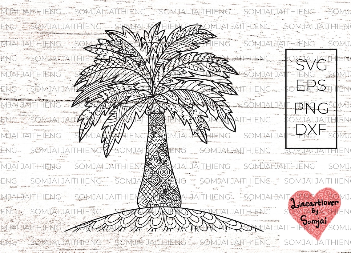 Palm tree Svg / zentangle palm tree / Zentangle Svg / tree Svg | Etsy