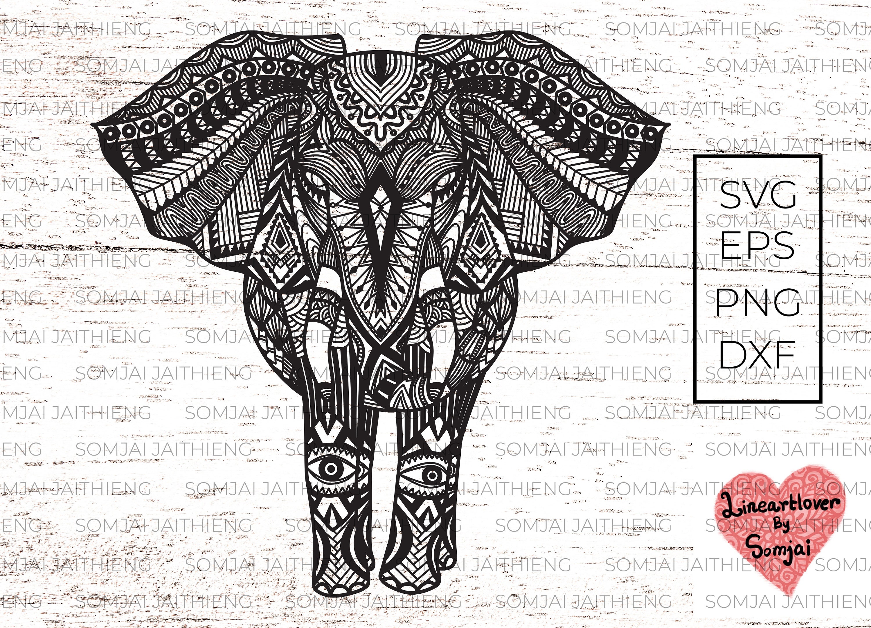 Two Styles of Elephant Svg / Zentangle Svg / Mandala Svg / | Etsy Australia