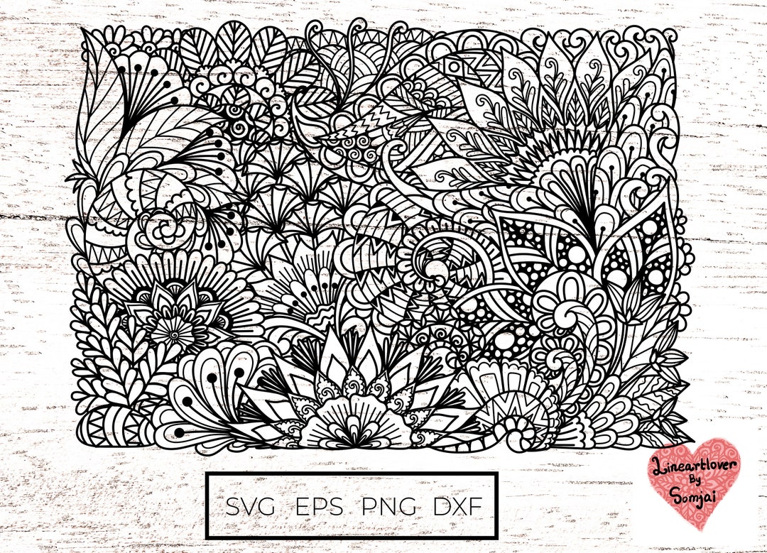 2 Styles of Flowers Svg / Zentangle Svg / Flower Mandala Svg/ Floral ...