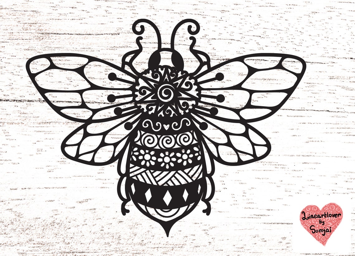4 mandala abeja Svg / Mandala svg / Zentangle Svg / abeja miel - Etsy ...