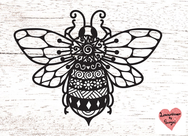 4 Mandala Bee Svg / Mandala Svg / Zentangle Svg / Honey Bee Svg Files ...