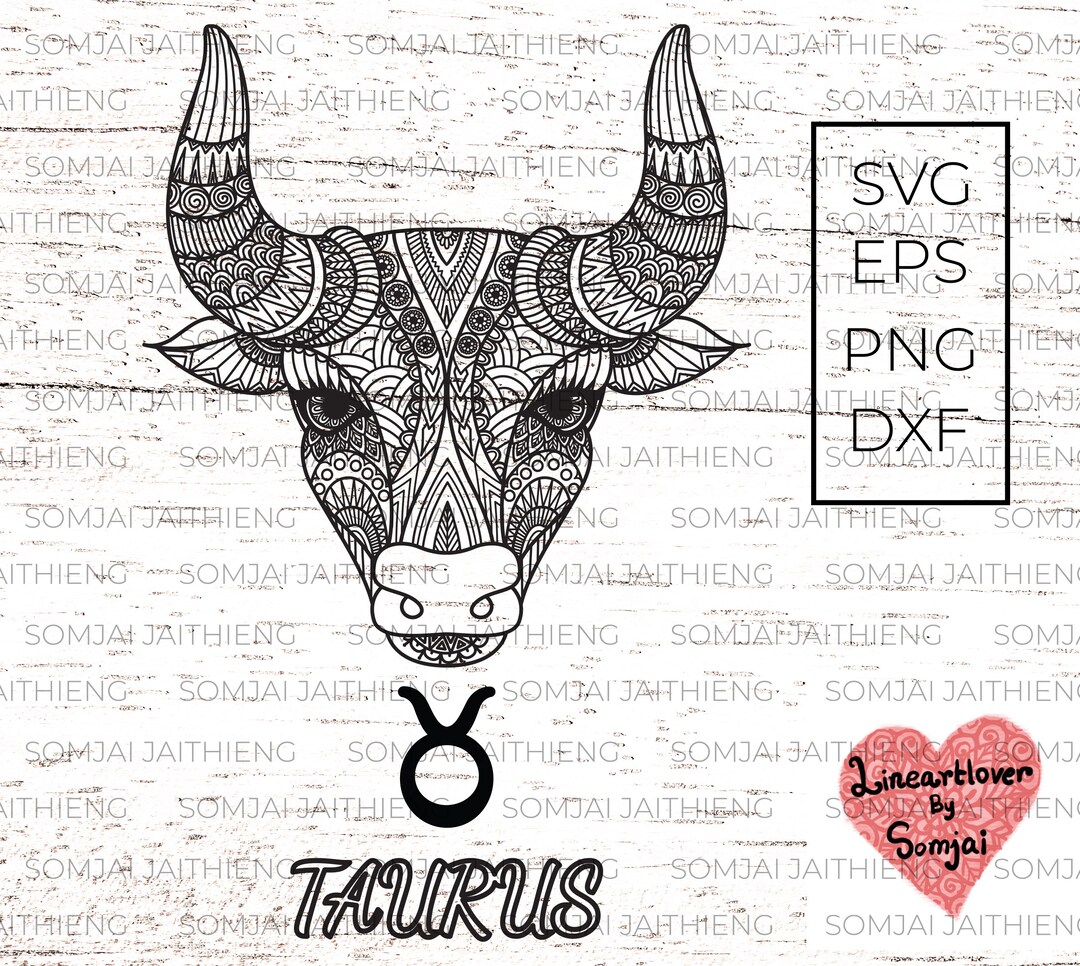 Taurus Svg / Zodiac Svg / Zentangle Svg / Mandala Svg / Bull Svg ...