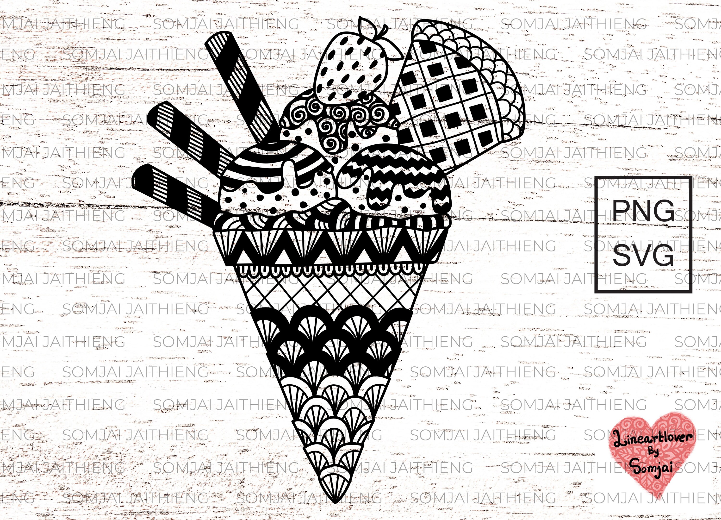 6 diseño de helado Svg / Helado svg / Zentangle Svg / Mandala - Etsy España
