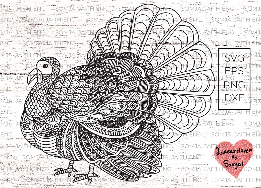 Two Styles of Turkey Svg / Turkey Svg / Zentangle Svg / Mandala Svg ...
