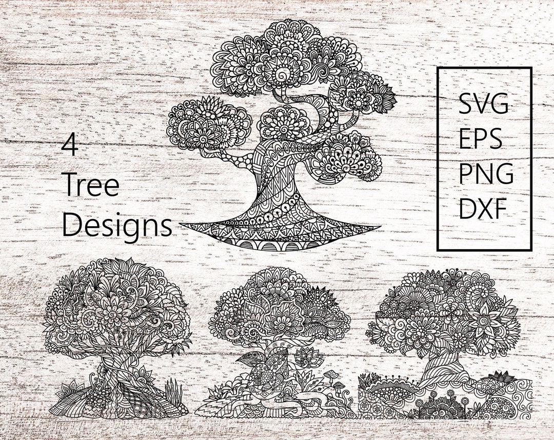 Tree Svg / Zentangle Svg / Mandala Svg / Flowers Svg / Svg Files for ...