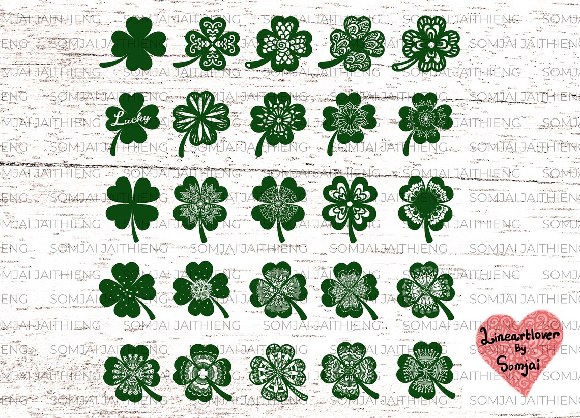 25 diseños de hojas de trébol Svg / Mandala hoja svg / 4 hojas - Etsy ...