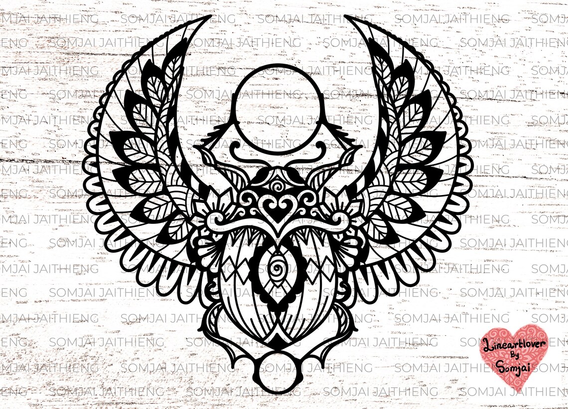 Egypt Scarabeus Svgegyptian Scarab Svg Mandala Svgzentangle - Etsy Canada