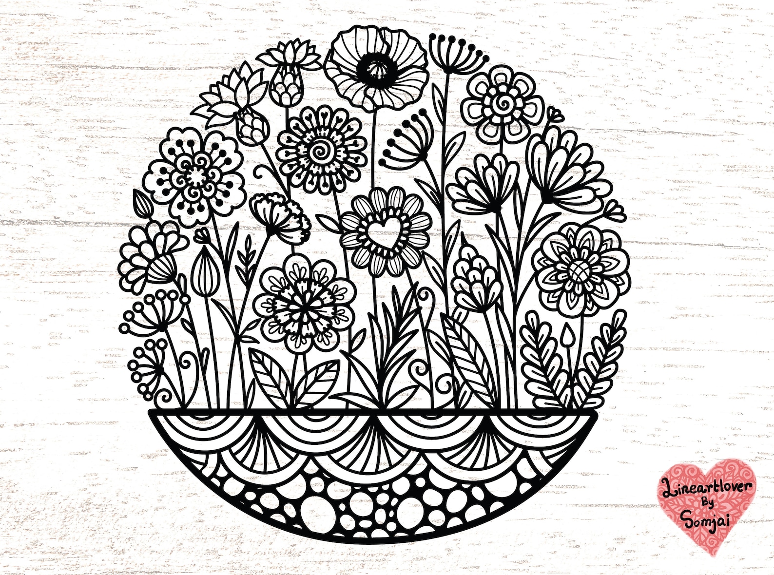 Round Mandala Flowers Svg / Zentangle Svg / Mandala Svg/ Garden Svg ...