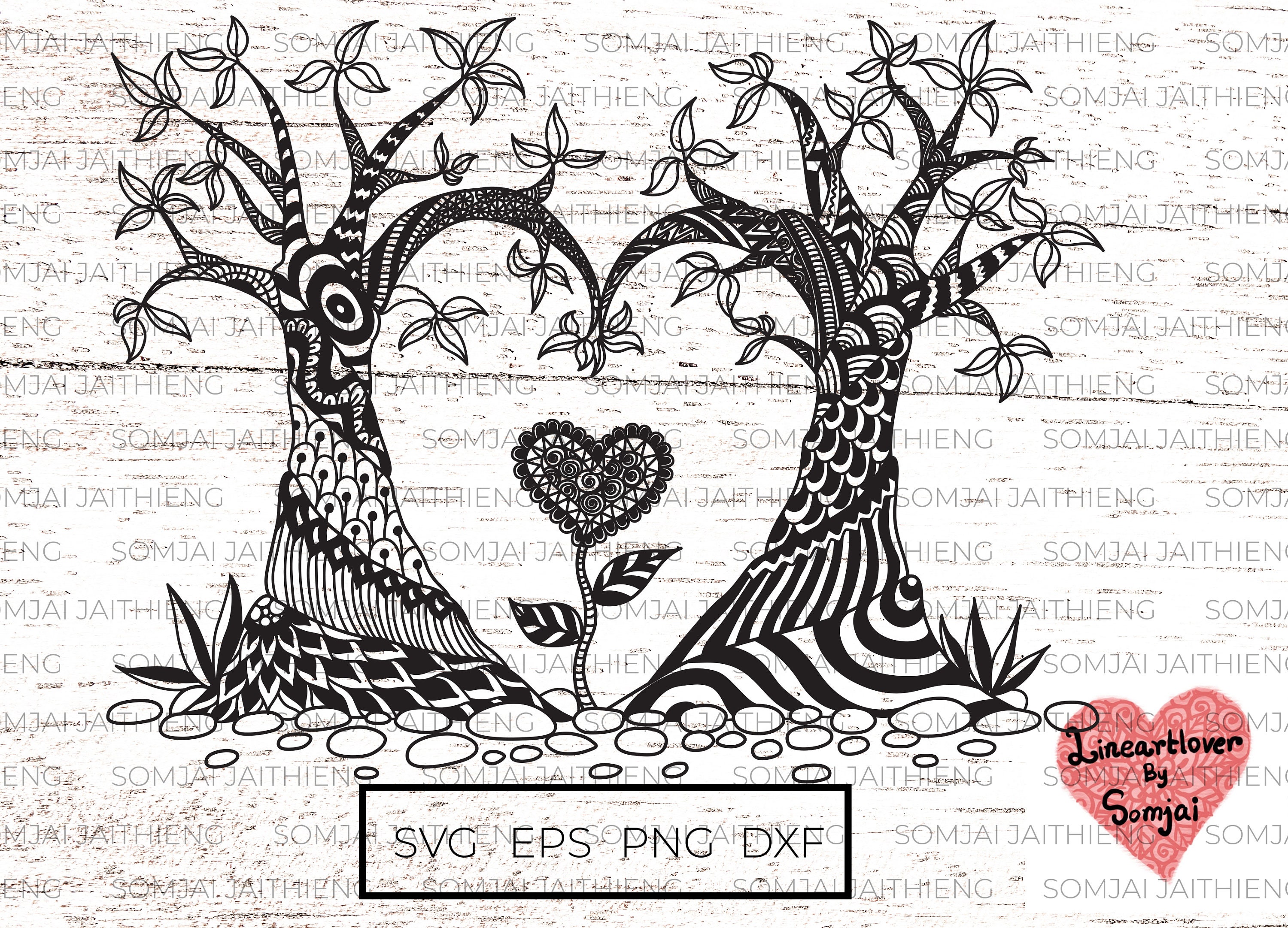 Two Styles of Heart Shap Trees Svg / Heart Tree Zentangle Svg | Etsy ...