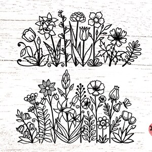 9 Styles Wildflowers Svg / Spring Svg / Meadow Svg/ Garden Svg/ Flowers ...