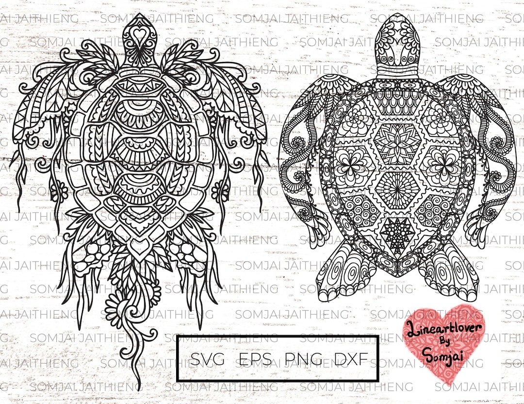 3 Styles Turtle Svg, Zentangle Turtle Svg, Animal Svg, Mandala Svg ...